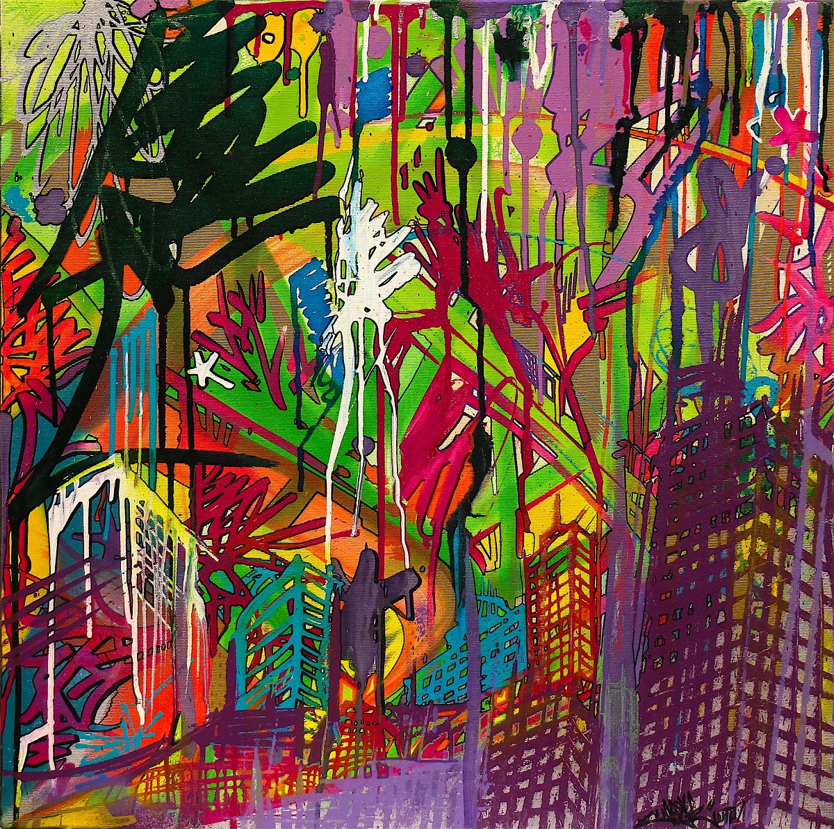 Complex City Sunset Par Papa Mesk We Need Art Galerie d'Art En Ligne